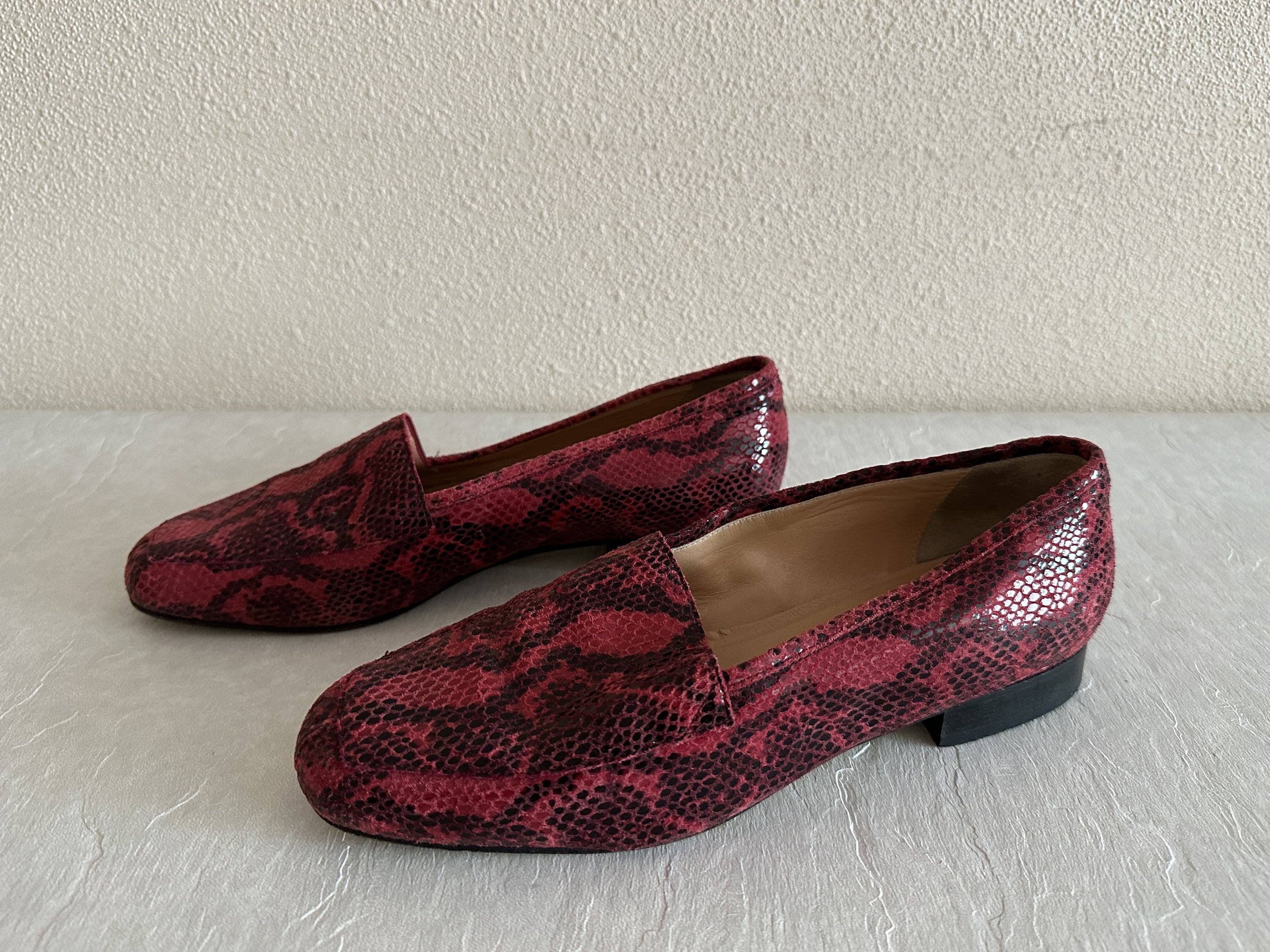 Carraro Venezia Shoes Vintage Loafers Snakeskin Loafers Red Leather ...