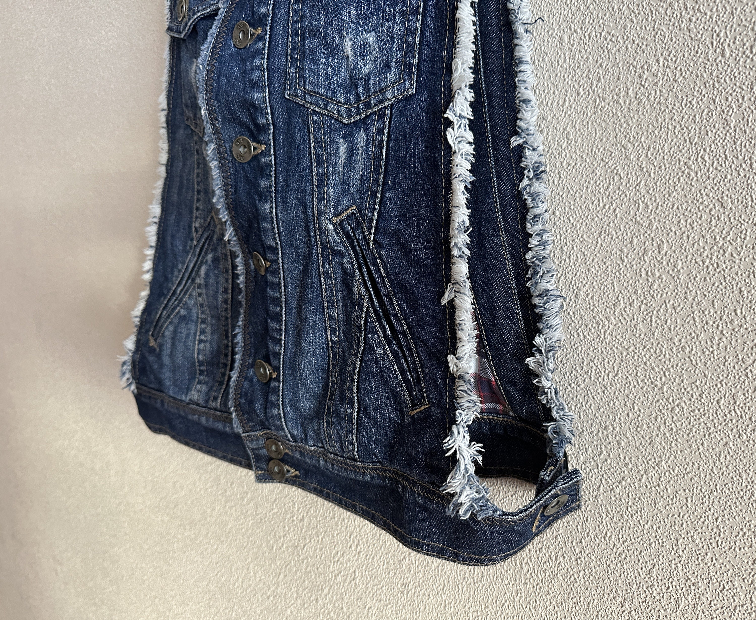Denim Vest Open Side Denim Vest Blue Jean Waistcoat Sleeveless Denim ...