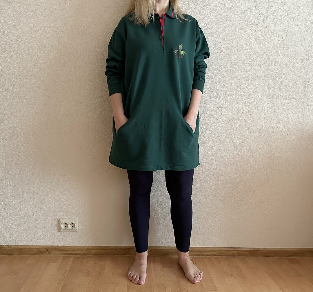 Vintage Nanso Shirt Green Women Polo Shirt Finnish Design Long Sleeve T ...