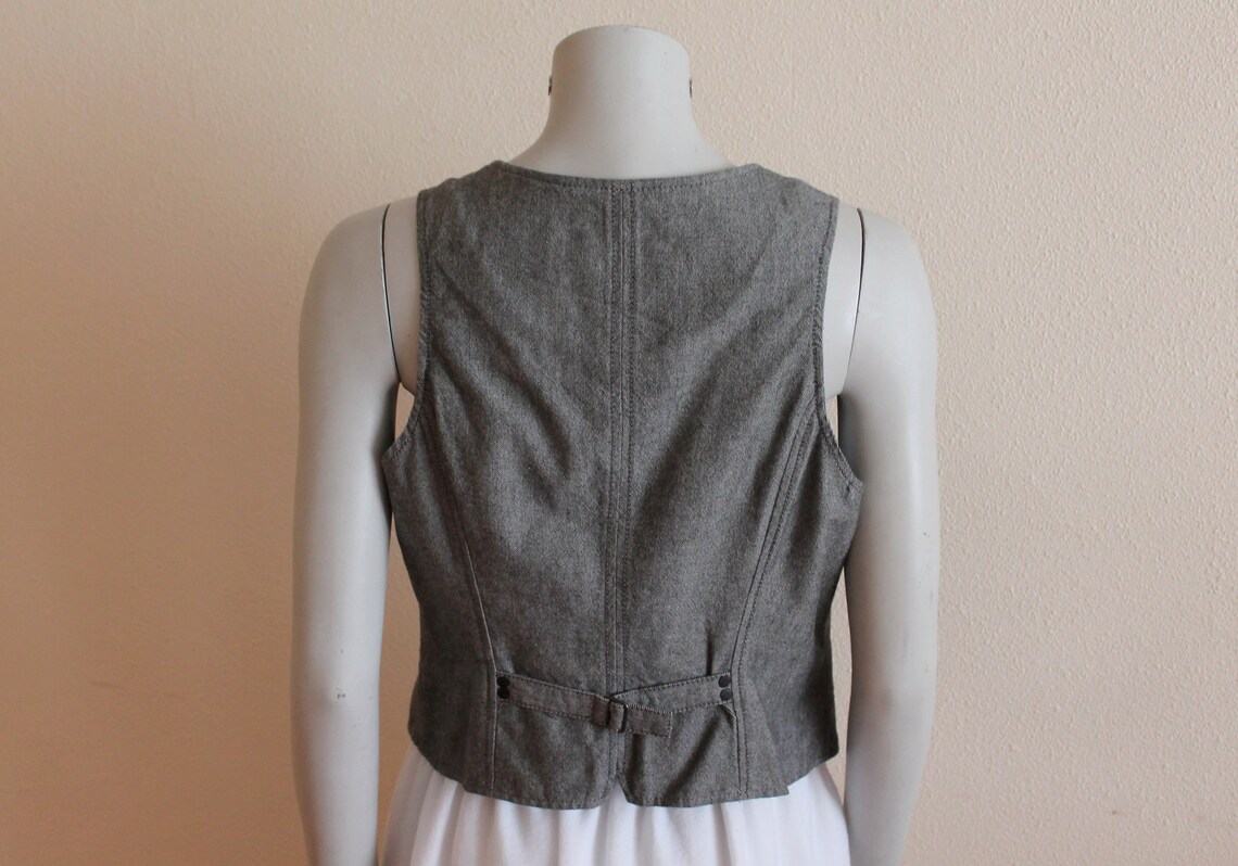 Women's Vest Grey Vest Gray Women Vest Gray Fitted - Etsy