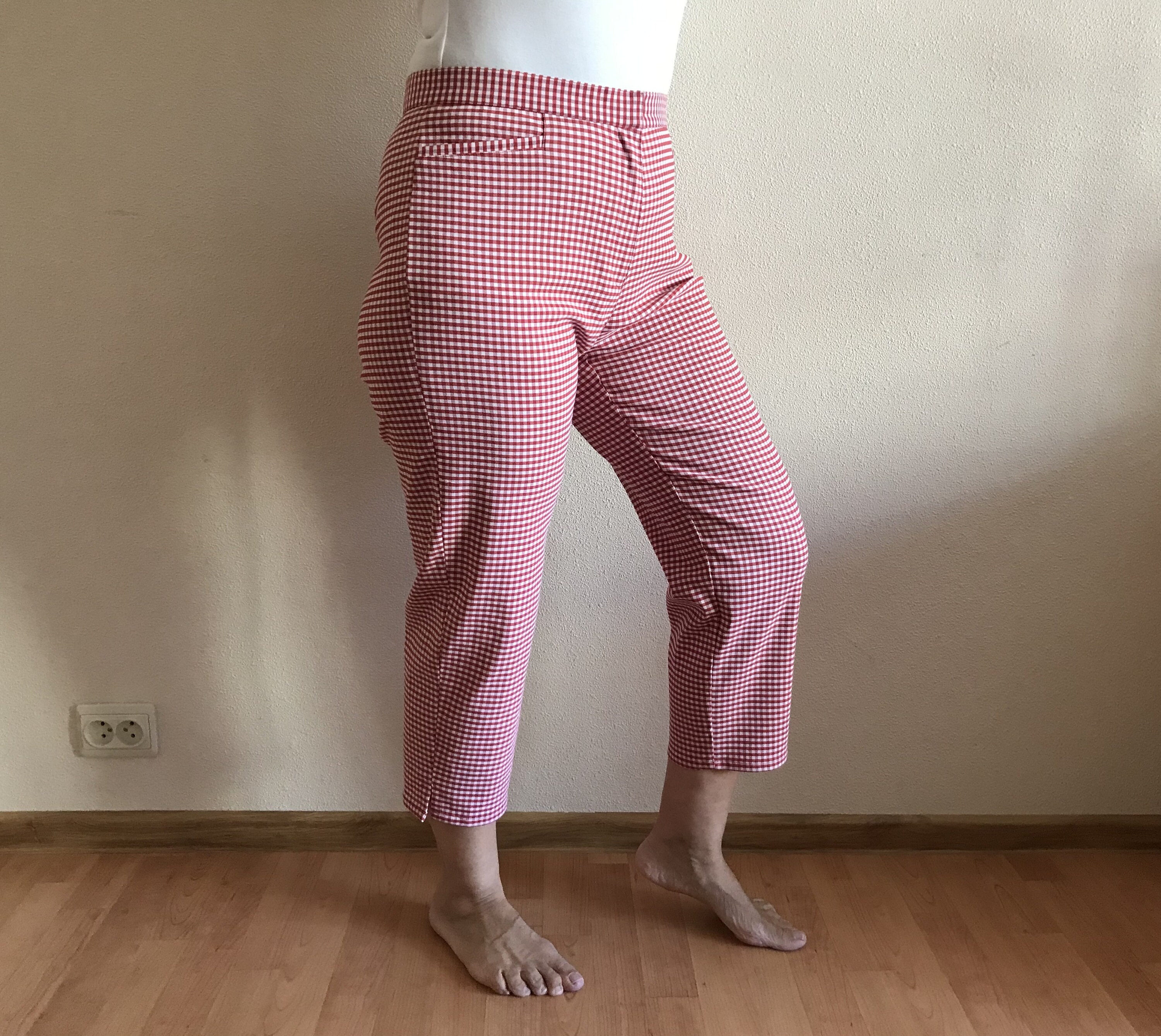 Gingham Pants Red White Gingham Capri Pants Gingham Pattern - Etsy