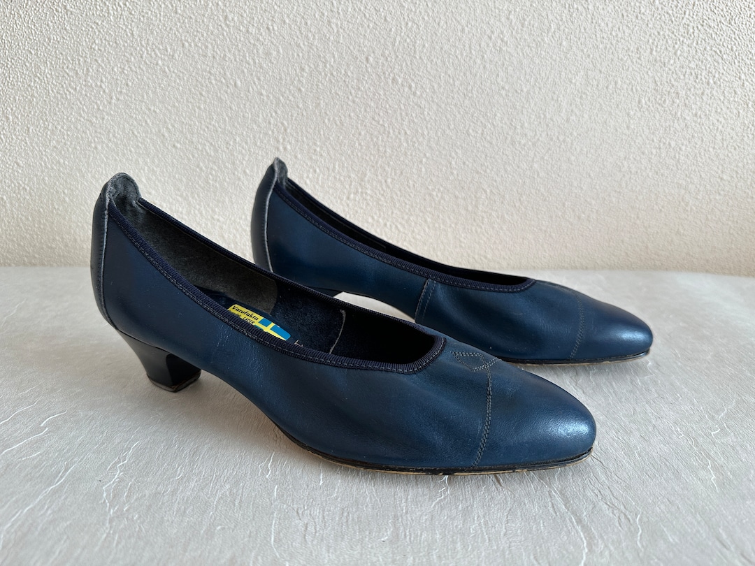 Wiskania Svensk Kvalitet Shoes Vintage Leather Shoes Women Pumps Blue ...