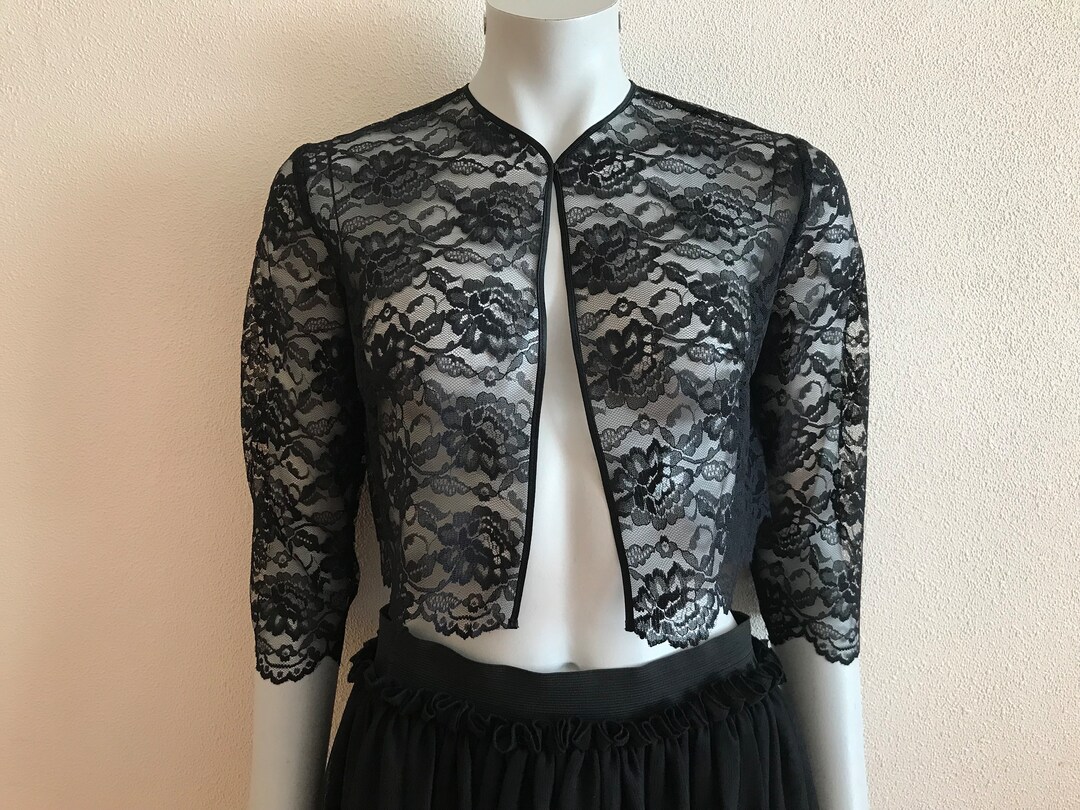 Bolero Jacket Black Bolero Jacket Lace Bolero Jacket Women's Women 3/4 ...