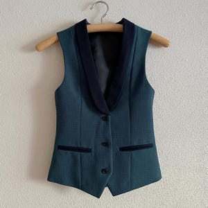 Women's Vest Green Vest Green Women Vest Fitted Vintage Waistcoat ...