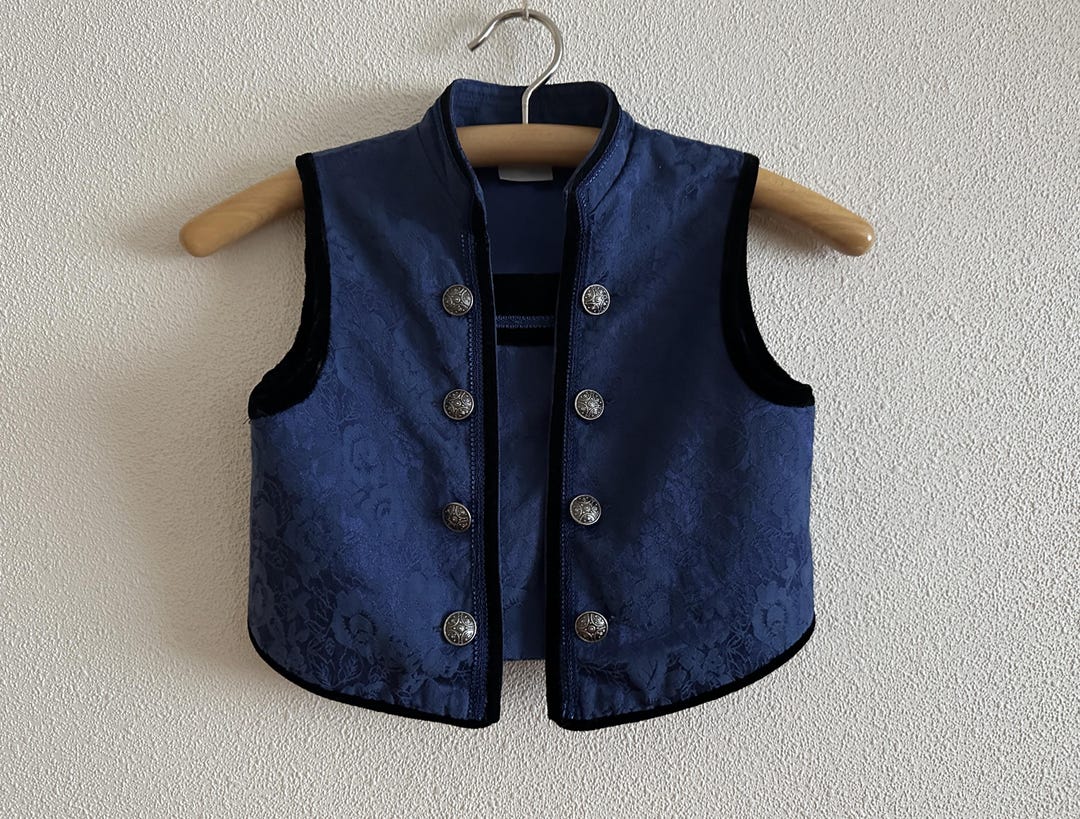 Vintage Kids Bunad Vest Navy Blue Norwegian Boys Vest Norway Childrens ...