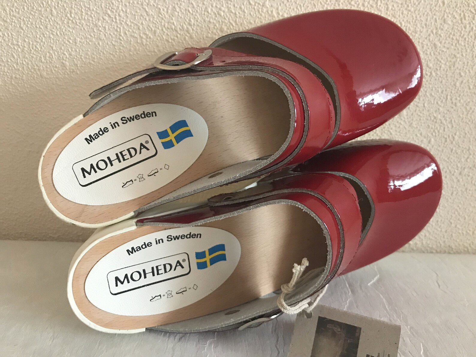 Swedish Clogs Red Wooden Clogs Scandinavian Red Patent Leather - Etsy