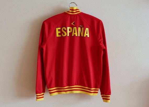 Vintage Sports Jacket Red Yellow Espana Athletic Wind… - Gem