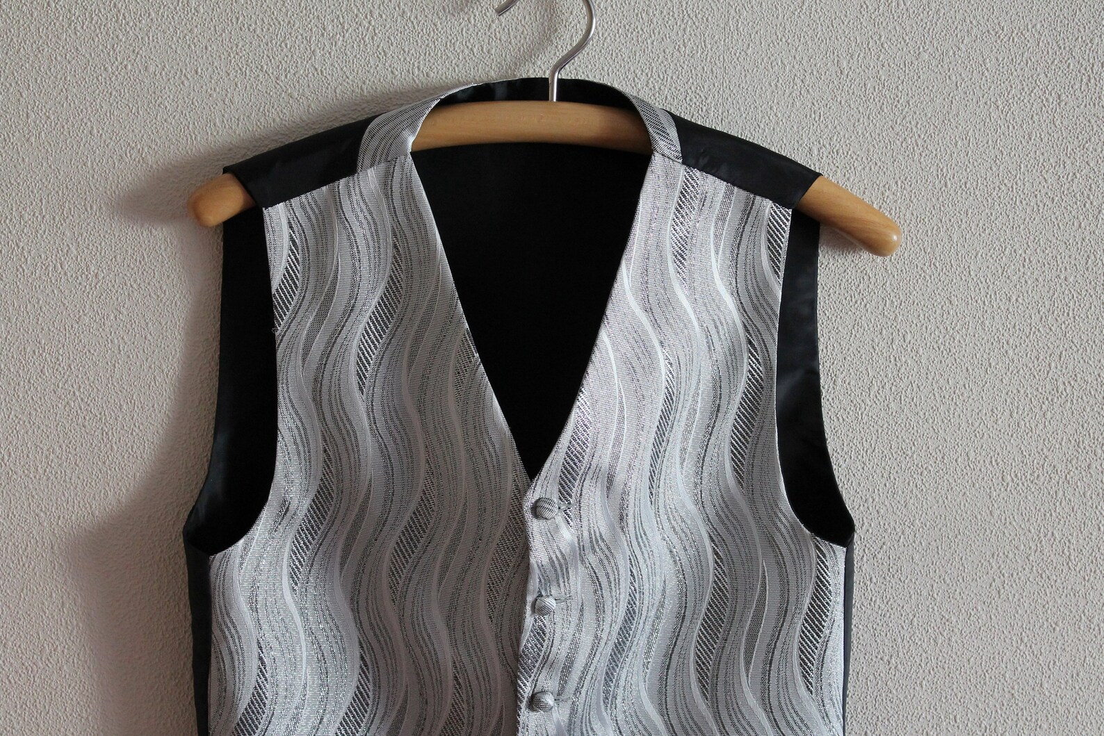 Mens Vest Silver Vest Silver Brocade Waistcoat Black Mens Vest | Etsy