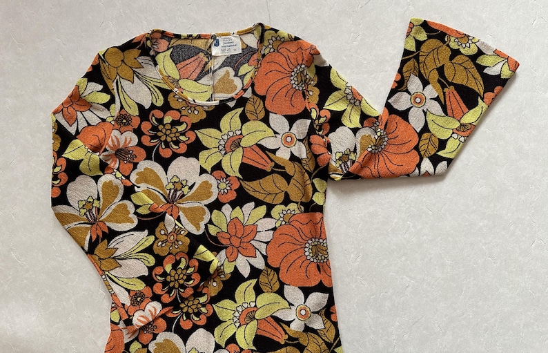 Vintage Janstorp International 70's Polyester Tunic Swedish Design Boho ...