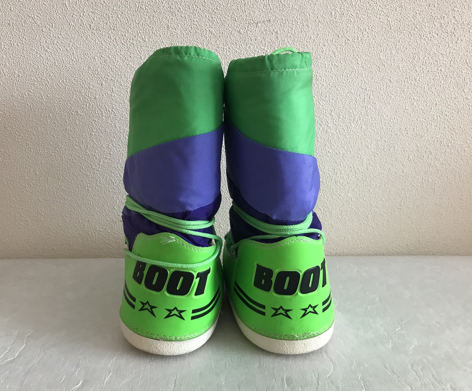 Vintage Moon Boots Winter Boots Retro Snow Boots Colorblock Puffy Boots ...