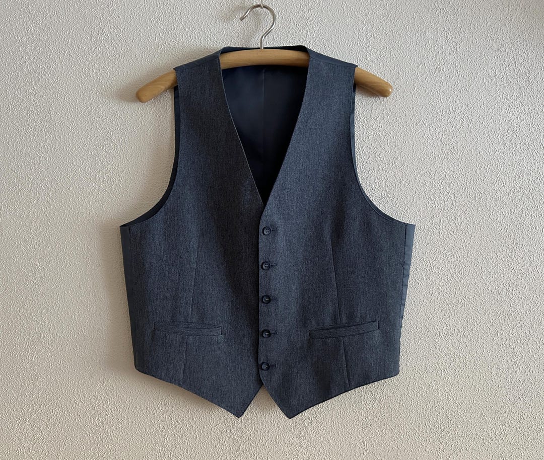 Men's Vest Blue Vest Blue Mens Waistcoat Formal Fitted Vest Gentlemen's ...