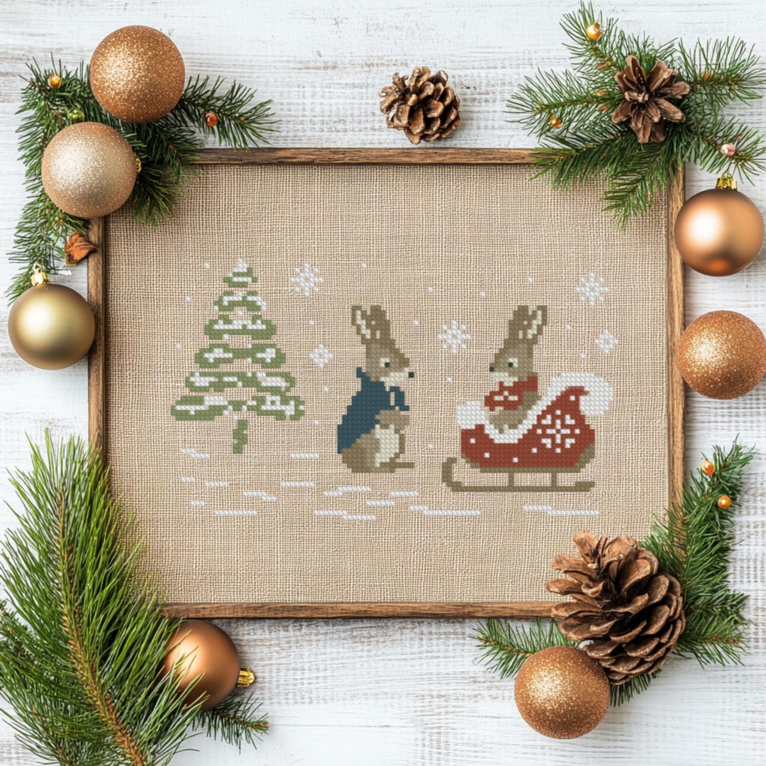 PDF Winter Wonderland Rabbits by Design Labels: Digital Christmas Cross ...
