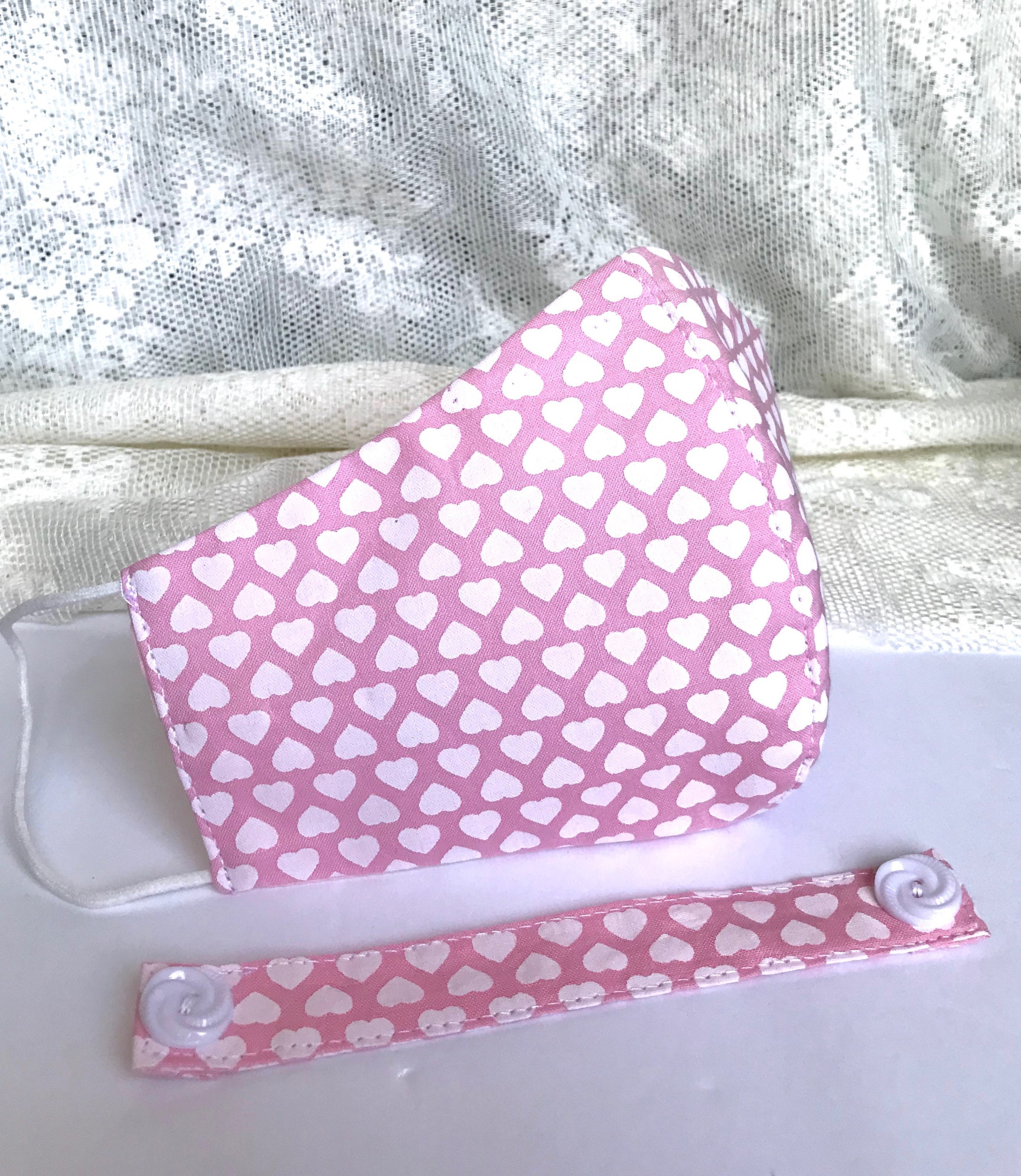 Pink Heart MaskDesigner Face MaskProtectionReusable Mask | Etsy