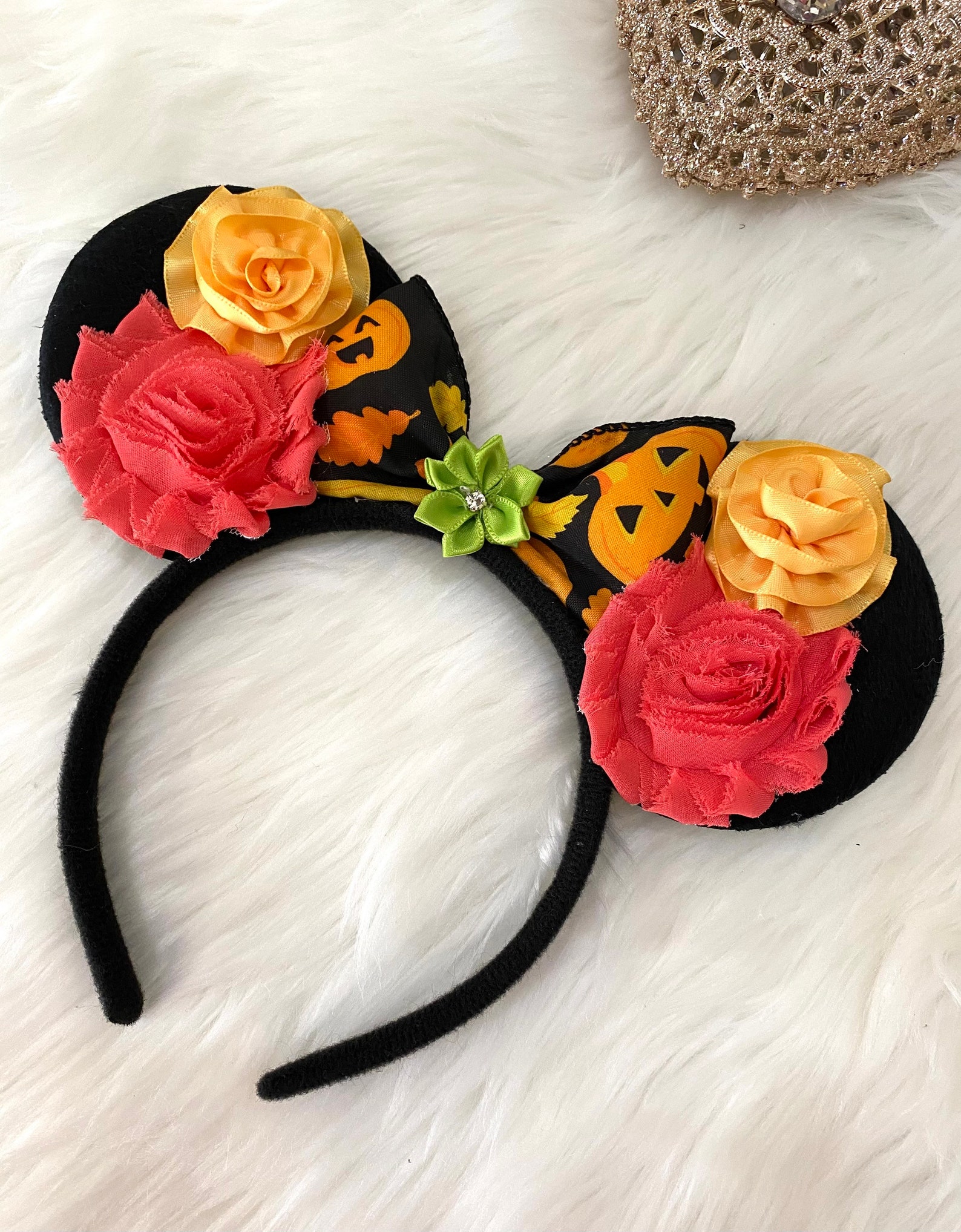 Hocus Pocus Ears Floral Minnie Ears Pumpkin Minnie Ears - Etsy