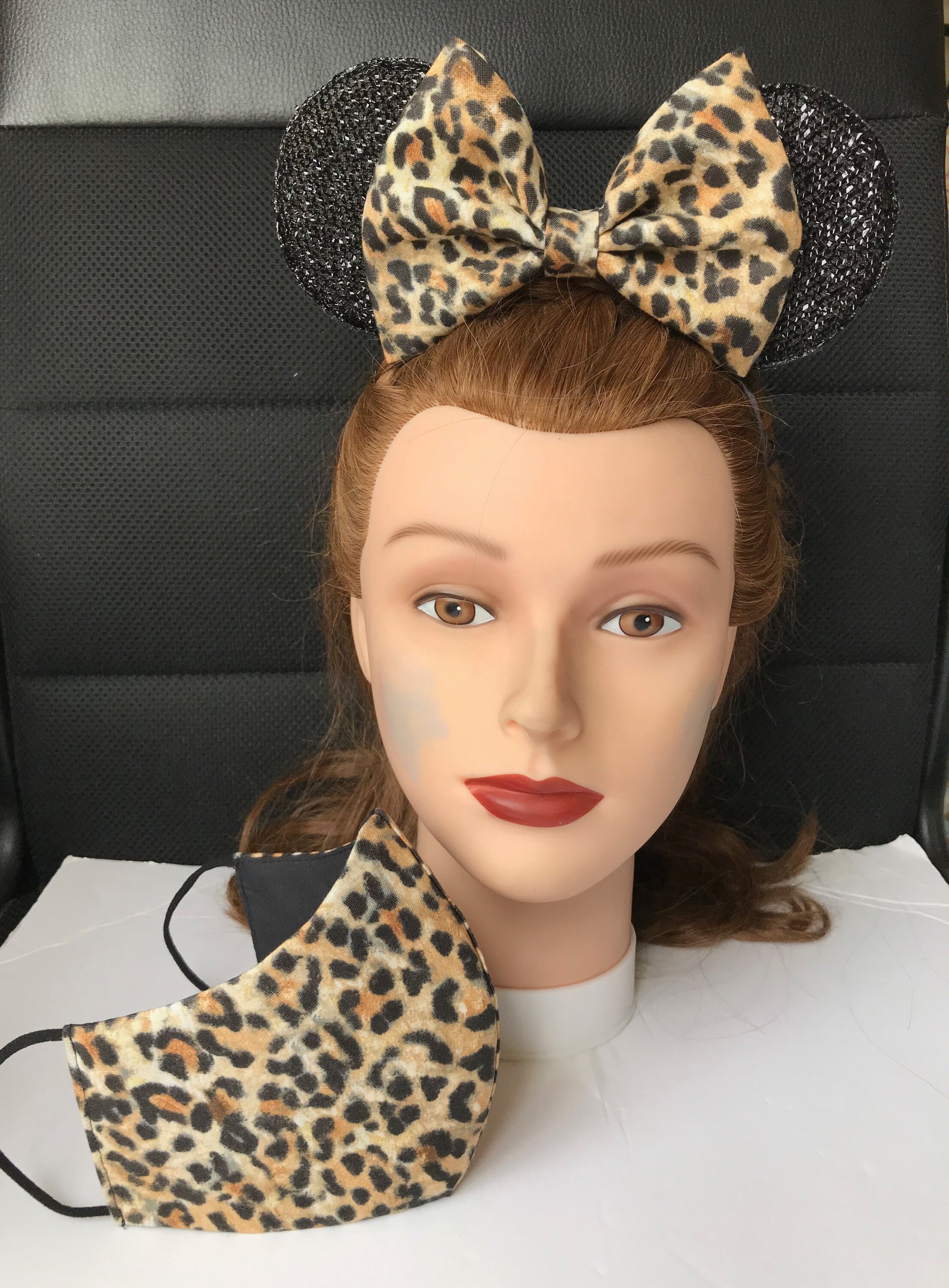 Minnie Leopard Set Minnie Mouse Customear Mask Set Ear | Etsy