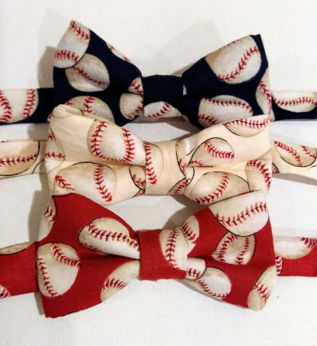 Boys Baseball Bow Tie: Handmade Cotton Spring Sports Tie - Etsy