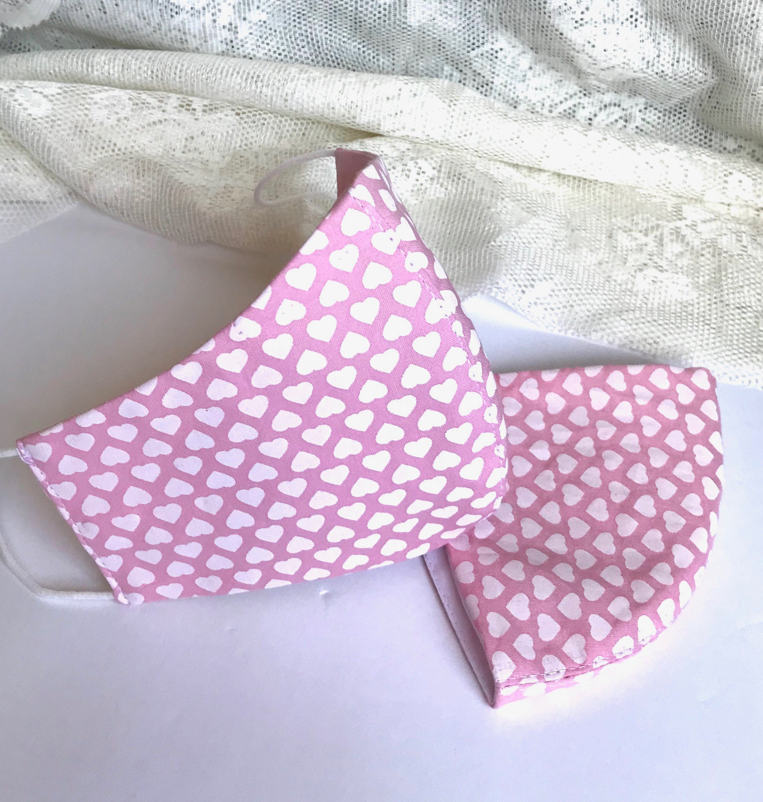 Pink Heart MaskDesigner Face MaskProtectionReusable Mask | Etsy