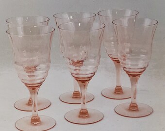 Pink stemware | Etsy
