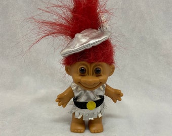 Vintage Ace Novelty Treasure Troll Doll Green Hair Red Heart - Etsy