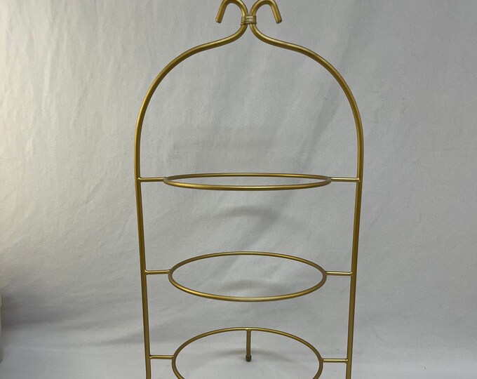 Gold Metal 3 Tier Plate Rack, Pie Rack, Dessert Stand - Etsy