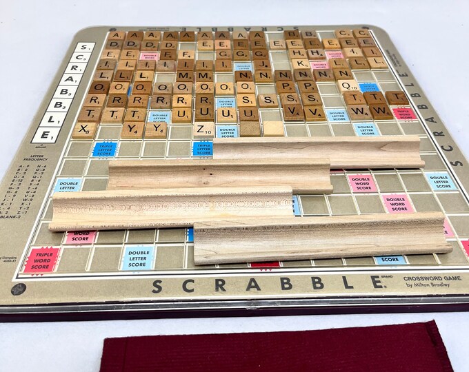 Vintage Plastic Scrabble Board Game With Rotating Board Red Tiles, No ...