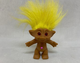 Vintage Ace Novelty Treasure Troll Doll Yellow Hair Yellow - Etsy