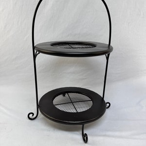 Dark Metal 2 Tier Plate Rack, Pie Rack, Dessert Stand - Etsy