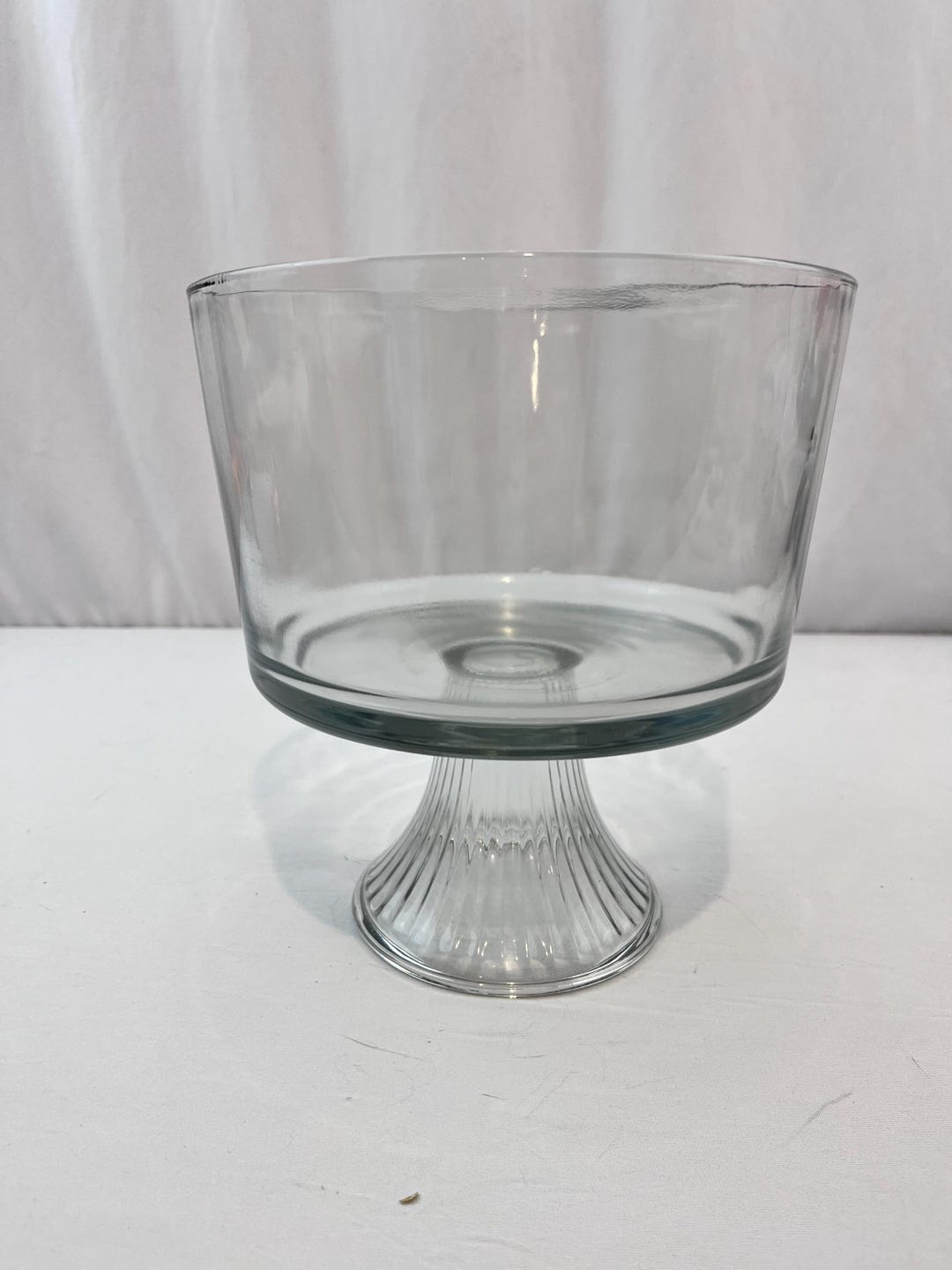 Large Deep Dish Glass Pedestal Bowl, Trifle Bowl - Etsy