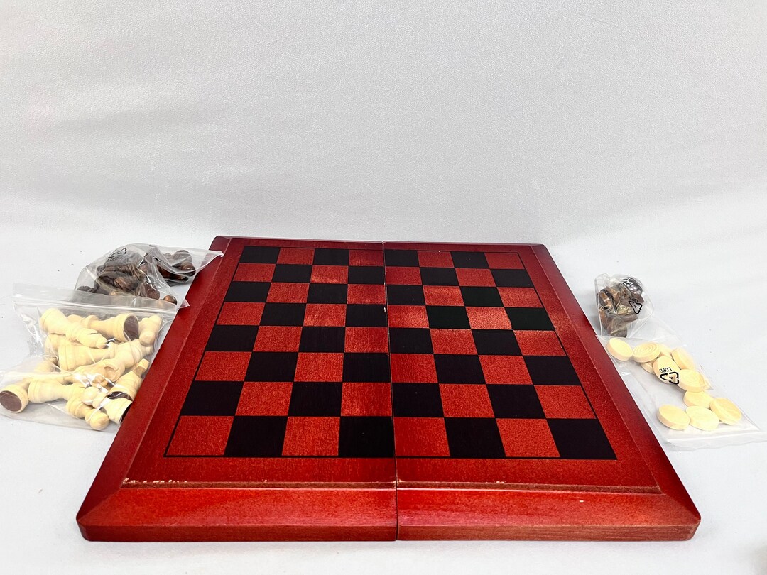 Vintage Wood Chess/checkers Game Board/storage Box - Etsy