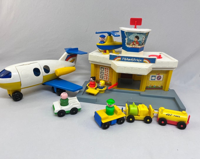 Vintage Fisher Price Jet Toy and Jetport #933, 1980 - Etsy