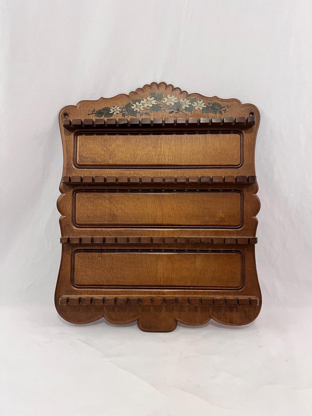 Vintage Extra Large Wood Collectible Spoon Display Rack, Solid Wood ...