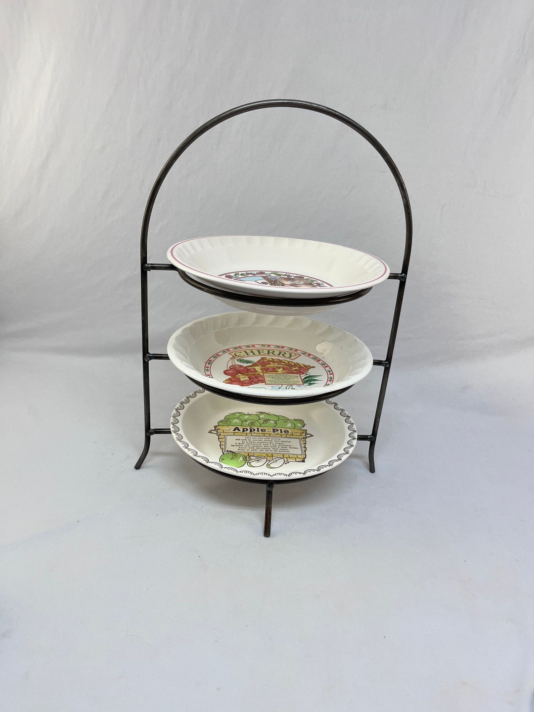 Dark Metal 3 Tier Plate Rack, Pie Rack - Etsy