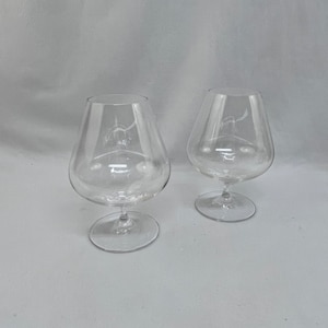 Vintage Large Glass Brandy Snifters, Set of 2 - Etsy