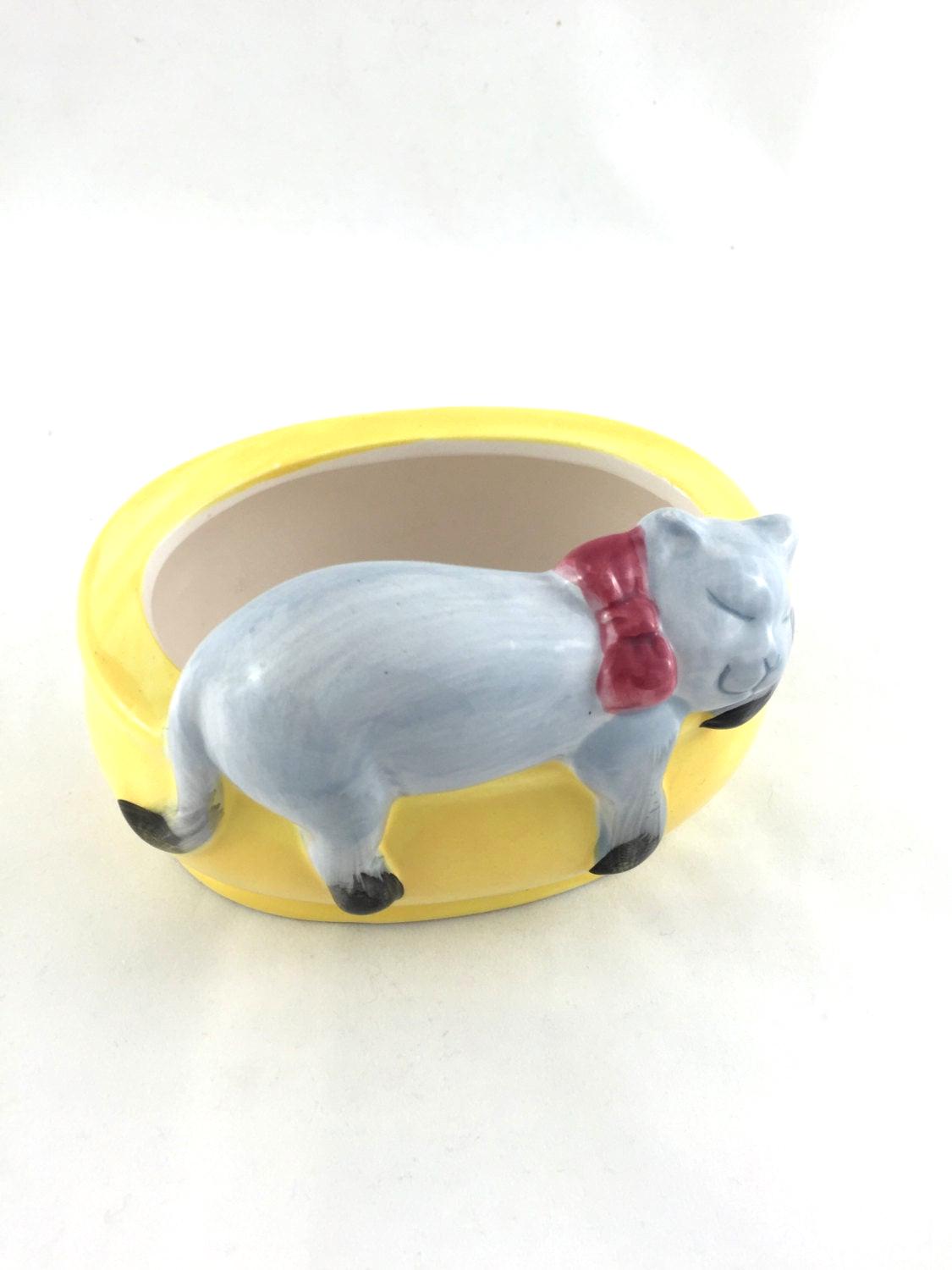 Cat Sponge Bowl Ceramic Dish - Etsy