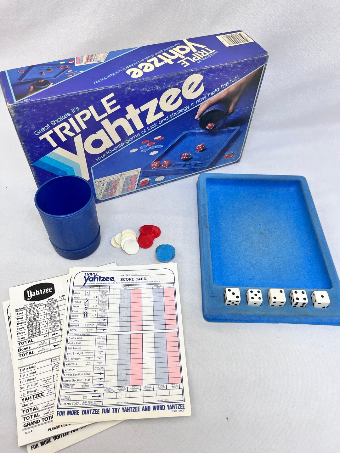 Vintage Triple Yahtzee Game 1982 - Etsy