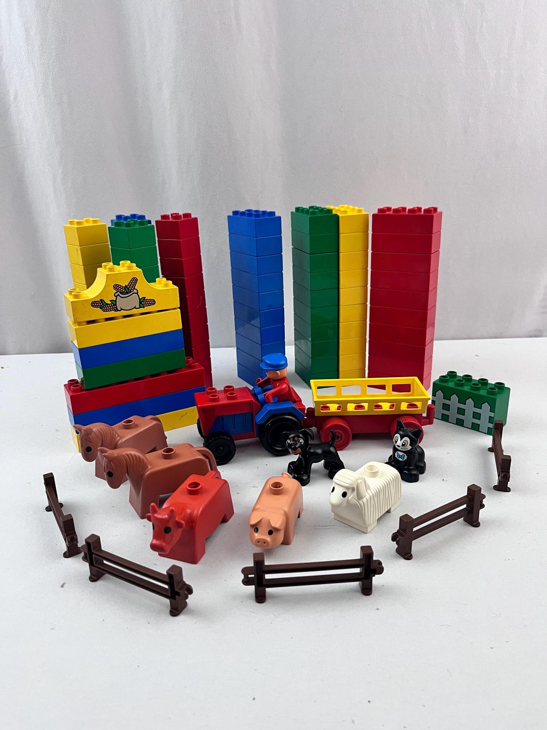 Vintage Lego/duplo Building Set, Assortment of Blocks, Farm Animals ...
