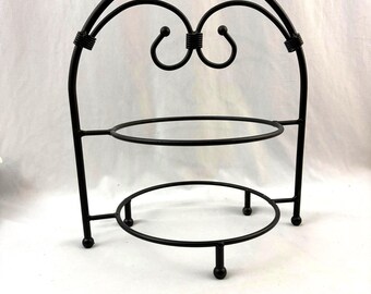Dark Metal 2 Tier Plate Rack, Pie Rack, Dessert Stand - Etsy