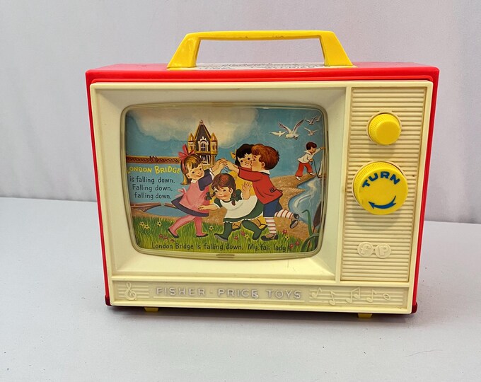 Vintage Fisher Price Giant Screen Music Box TV - Etsy