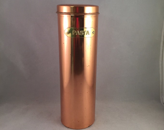 Vintage Copper Pasta Container With Brass Label - Etsy