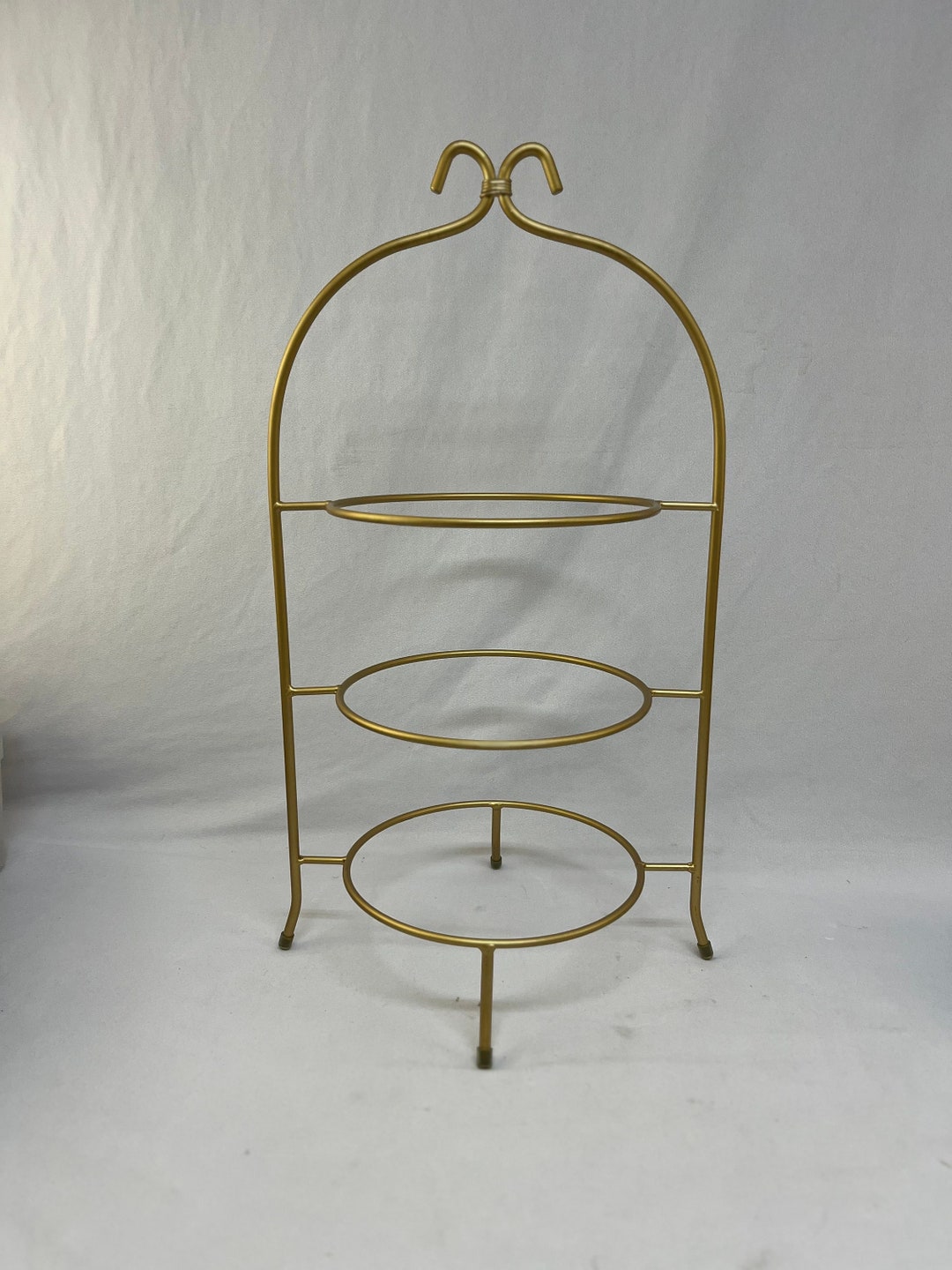 Gold Metal 3 Tier Plate Rack, Pie Rack, Dessert Stand - Etsy