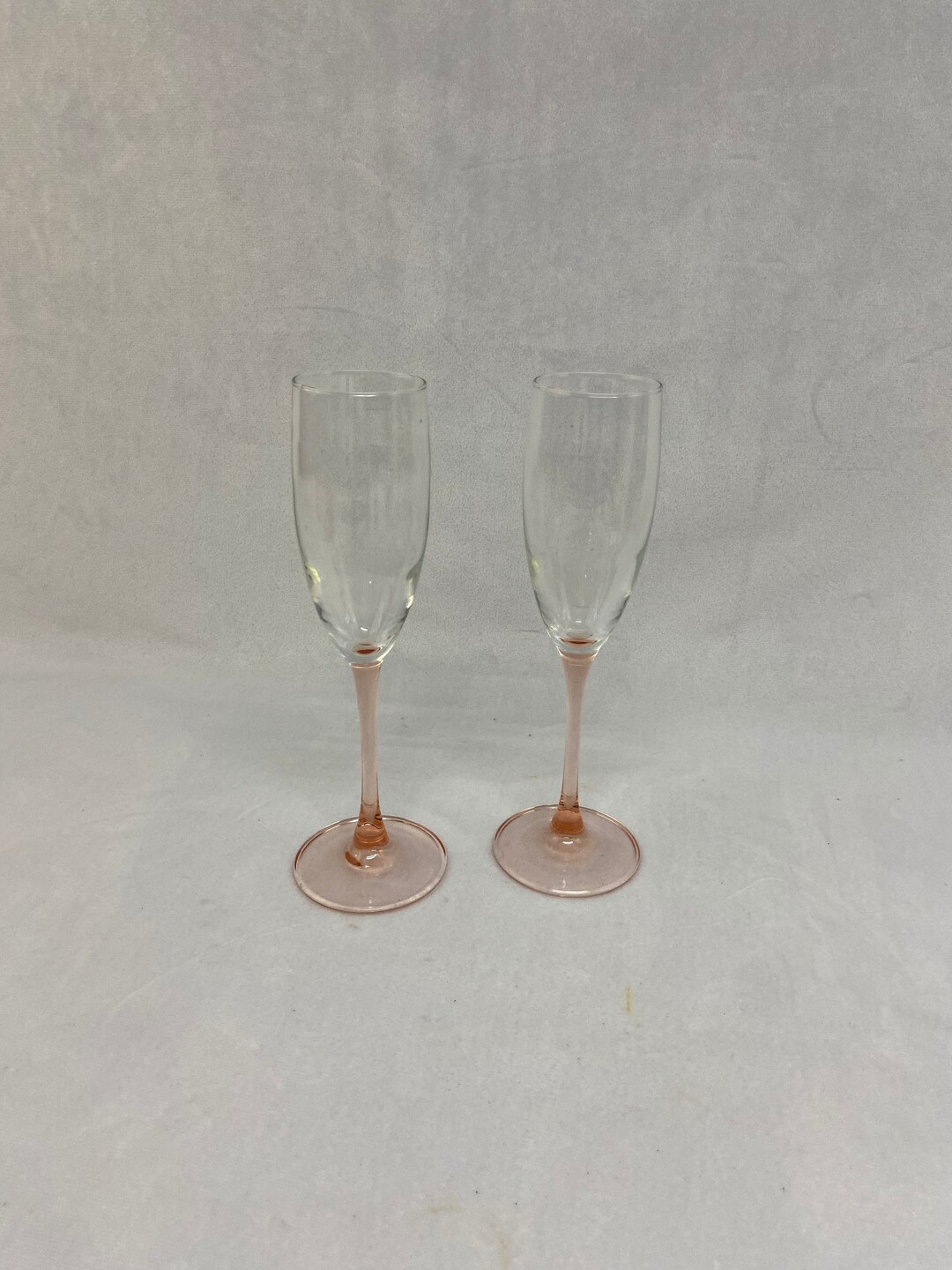 Vintage Luminarc Pink Stem Champagne Glasses Set of 2 - Etsy