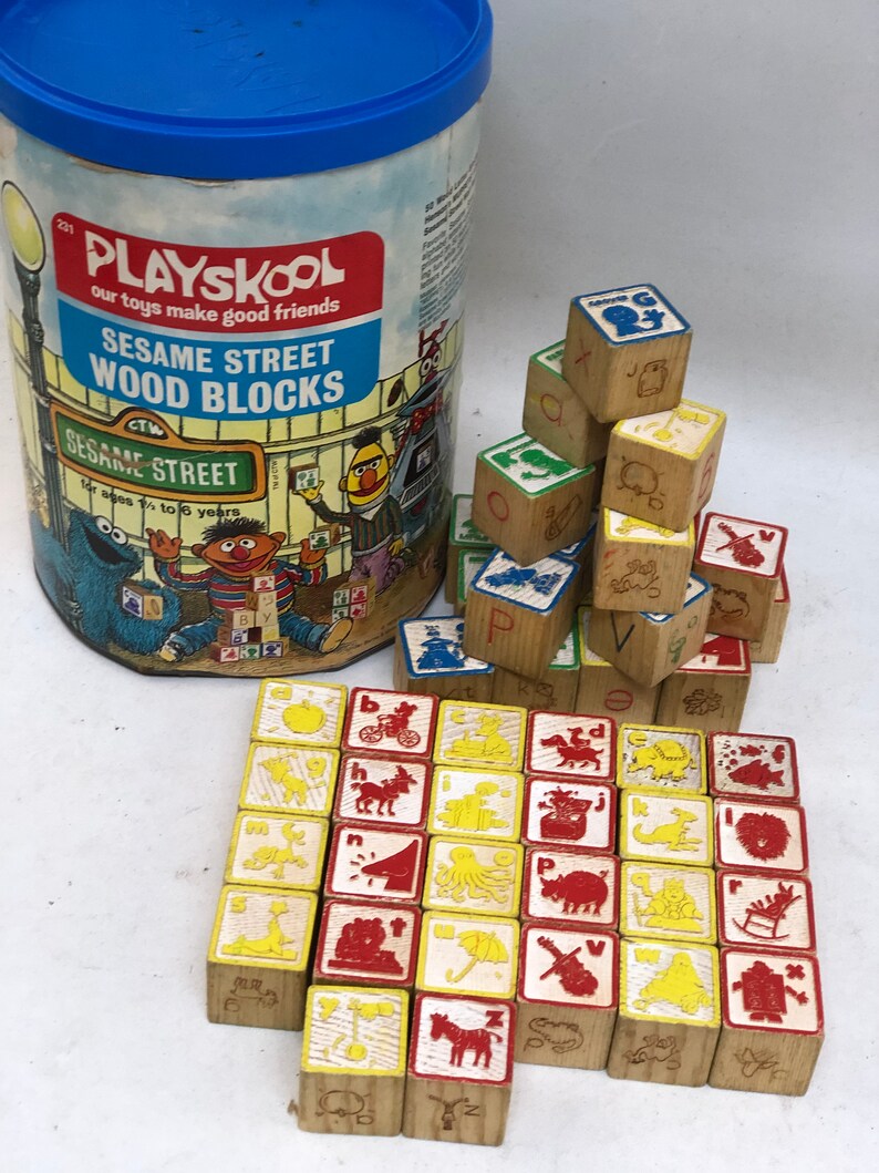 Vintage Playskool Sesame Street Alphabet Blocks Set 1975 - Etsy Hong Kong