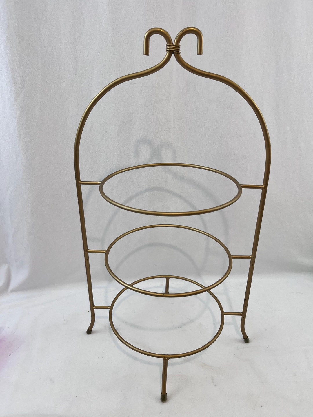 Gold Metal 3 Tier Plate Rack, Pie Rack, Dessert Stand - Etsy