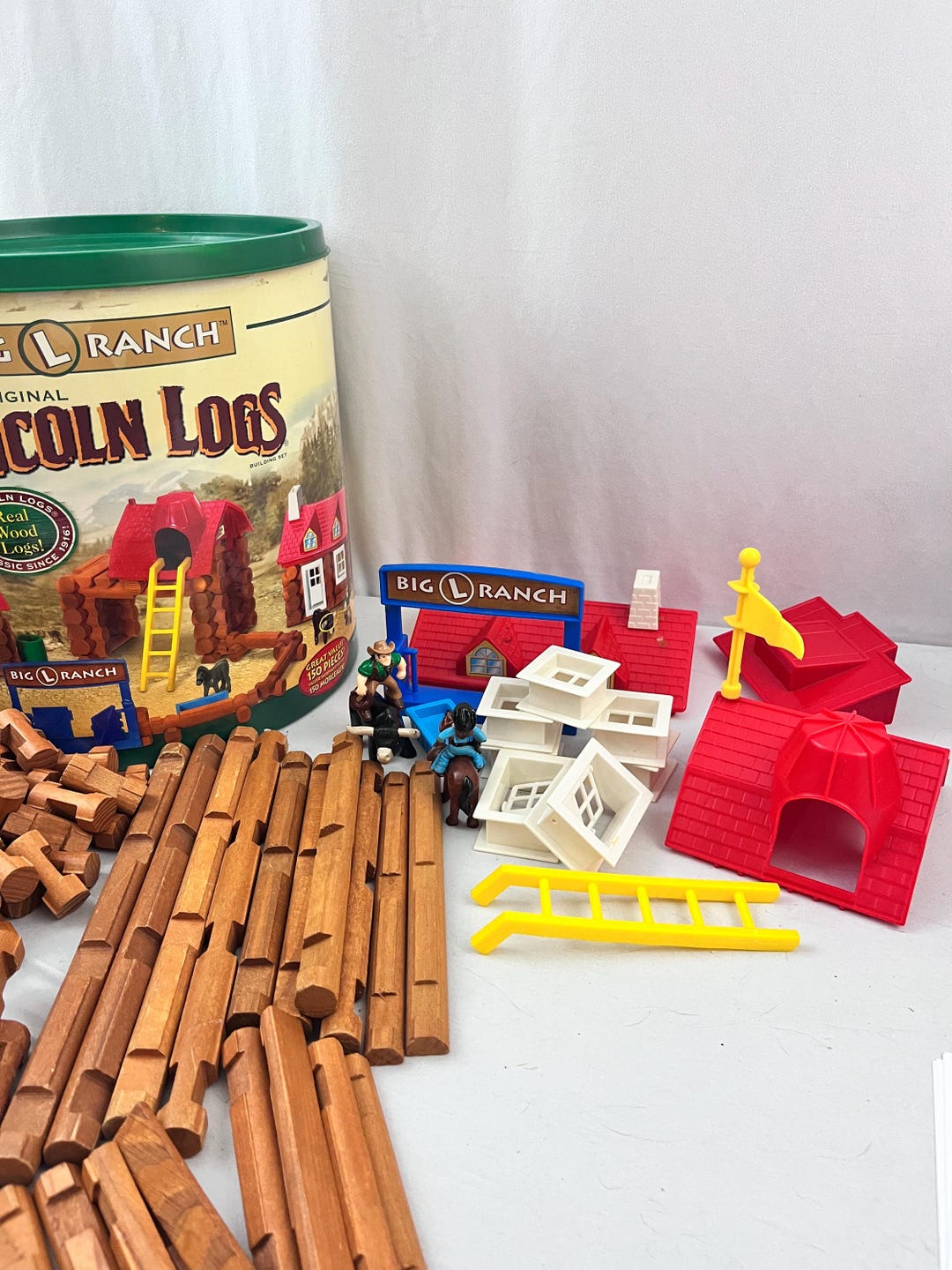 Vintage Set of Lincoln Logs, Big L Ranch, 170 Total Pieces - Etsy