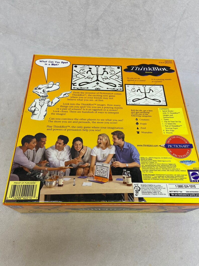 Vintage Think Blot Game by Mattel | Etsy