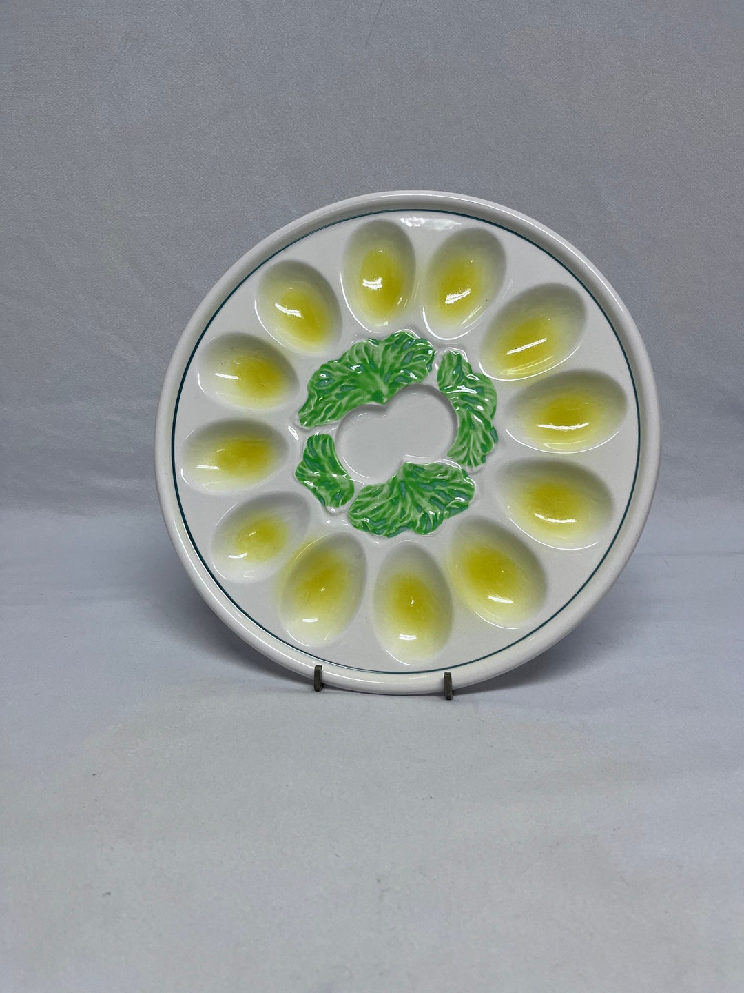 Vintage Ceramic Deviled Egg Platter - Etsy