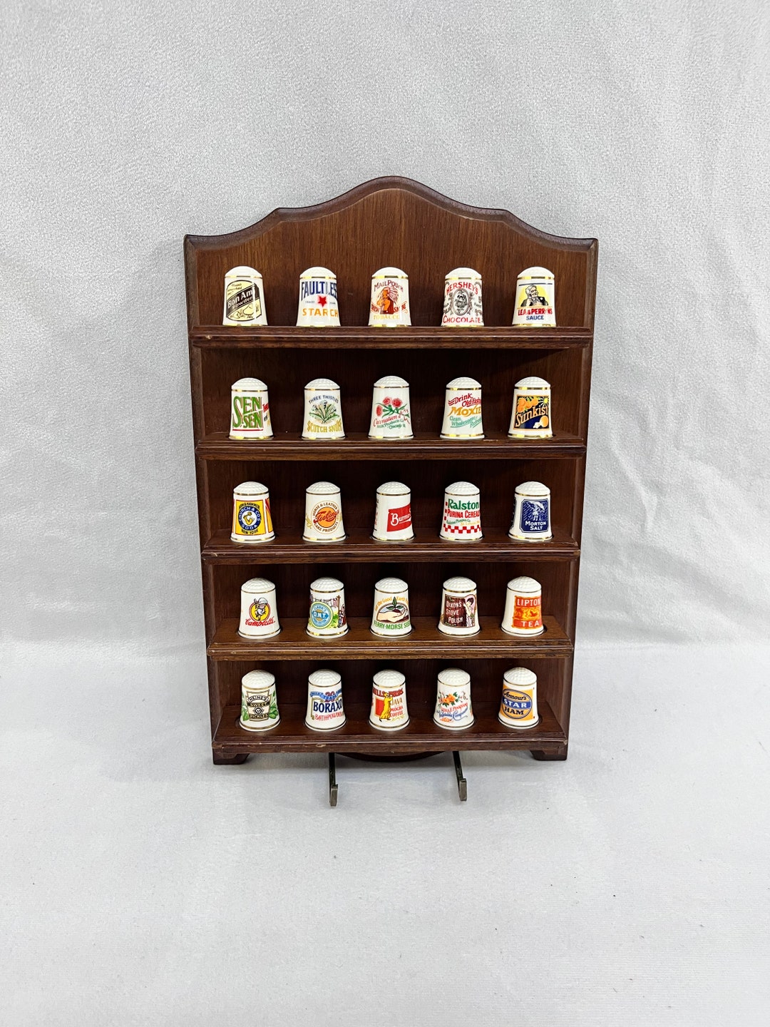 Vintage Franklin Porcelain, Advertising Thimbles With Wall Mount - Etsy