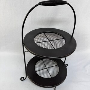 Dark Metal 2 Tier Plate Rack, Pie Rack, Dessert Stand - Etsy