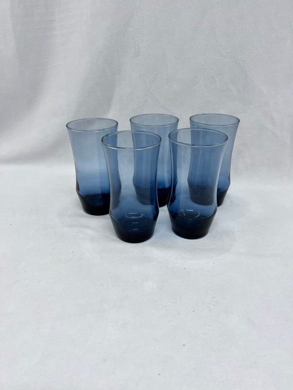 Libbey Apollo Blue Drinking Glasses Set of 5 - Etsy