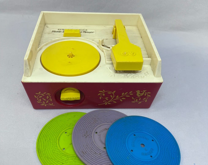 Vintage Fisher Price Music Box Record Player With 3 Records 1971 - Etsy
